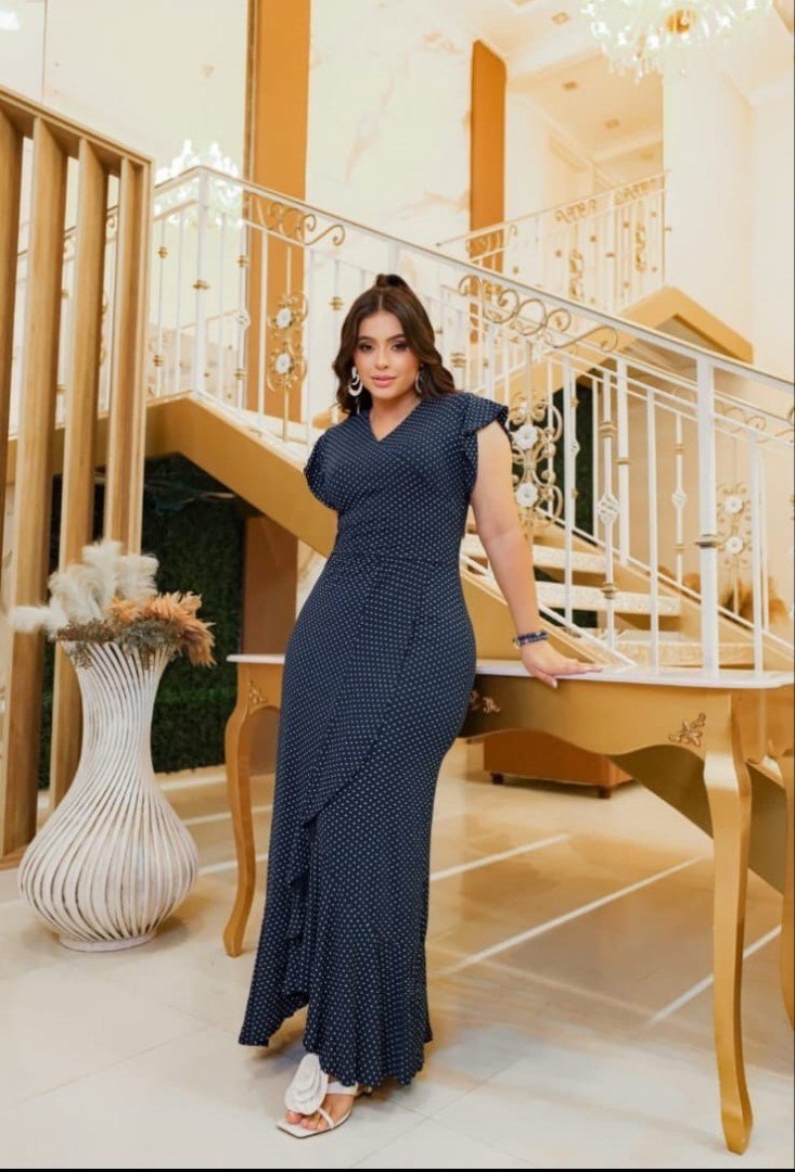 Vestido Longo Poá | Luciana Sousa - Moda Modesta